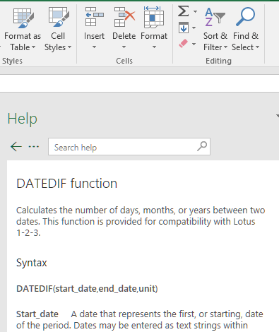 Calculate the difference between two dates in Excel - Microsoft Q&A