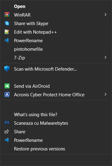 cut copy paste rename delete and properties not working on files ...
