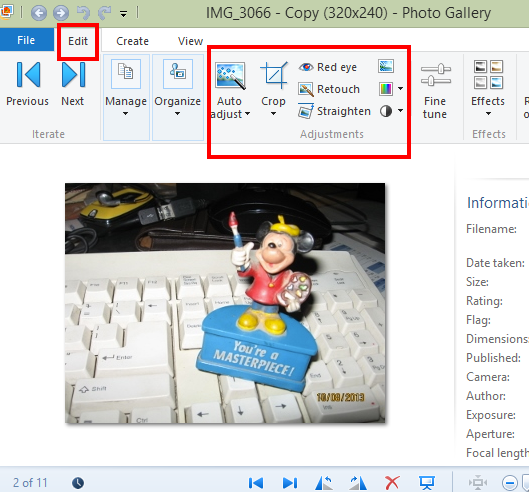 my crop icon disappeared in Photo Gallery﻿ - Microsoft Q&A