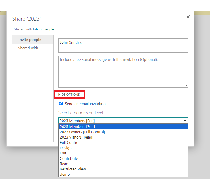 How to change a user's permission through a sharing link? - Microsoft Q&A