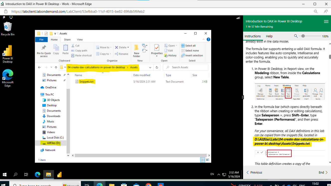 Cannot access DAX definitions in this lab - Microsoft Q&A