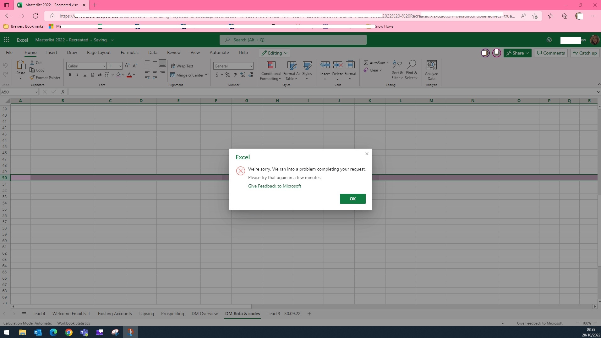 Shared Excel sharepoint doc lots of errors - Microsoft Q&A