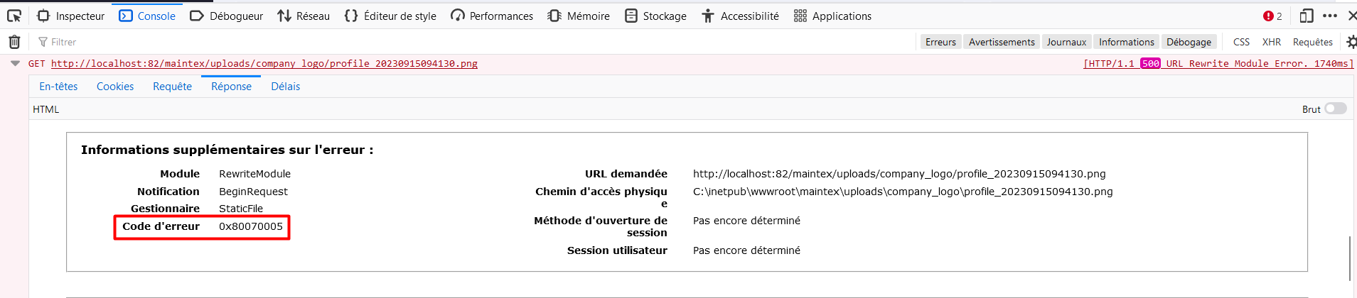 IIS unable to show image uploaded from my app TTP/1.1 500 URL Rewrite ... IIS unable to show image uploaded from my app TTP/1.1 500 URL Rewrite ...