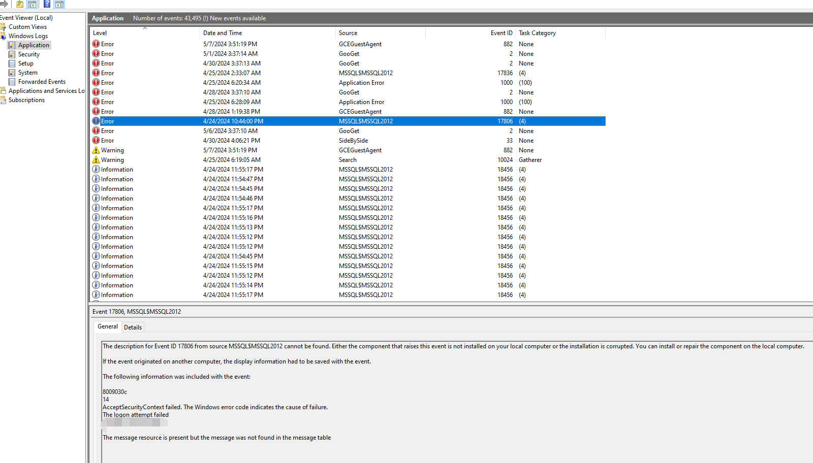 can not start sql server2012.the request failed or ther service did not ...