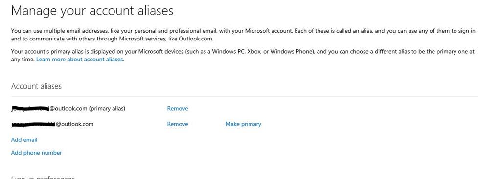 How to add Alias, Remove and Set Primary Alias for Microsoft Account ...