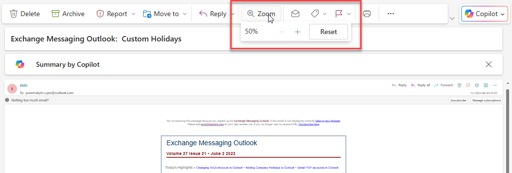Outlook Online Displaying E-mails with Tiny Text - Microsoft Q&A