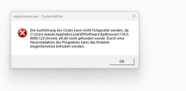 Immer wenn ich meinen pc Starte kommt eine fehlermeldung von ...