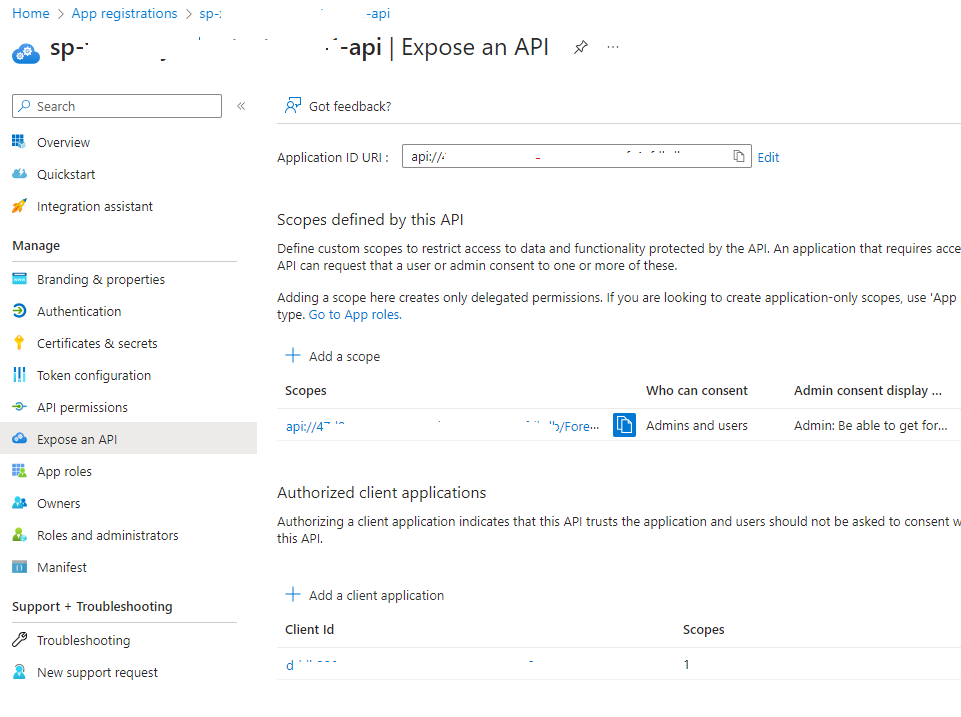 In A Web Api App Registration Should I Add The Web Api App Service Scope In Api Permissions 9130