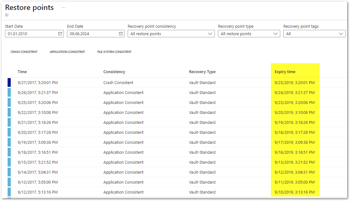 Azure recovery points not cleaned up - Microsoft Q&A