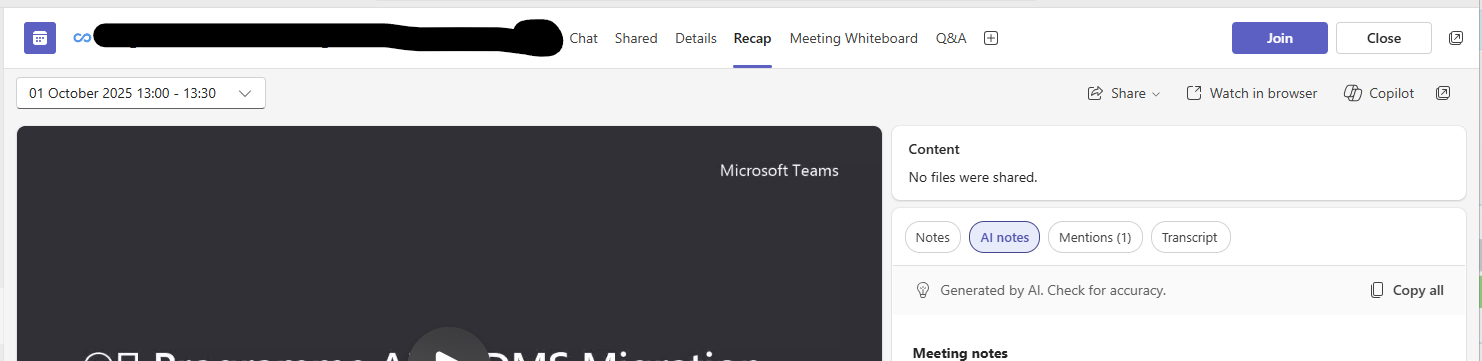 Missing Audio recap tab in Meet app from Teams - Microsoft Q&A