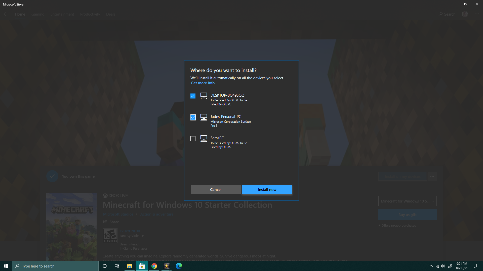 Microsoft store Won't install Minecraft windows 10 starter collection ...