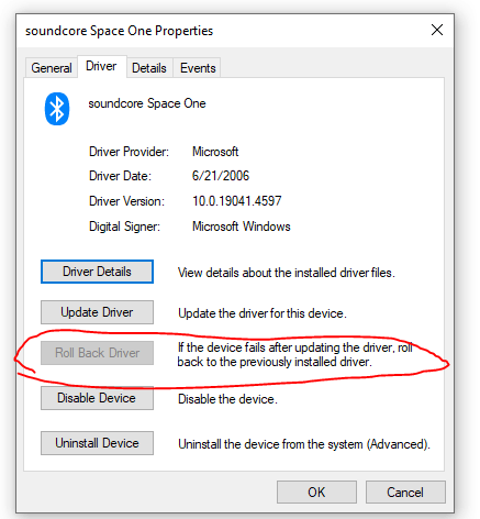 How do I get the Avrcp Transport driver for my device back? - Microsoft Q&A