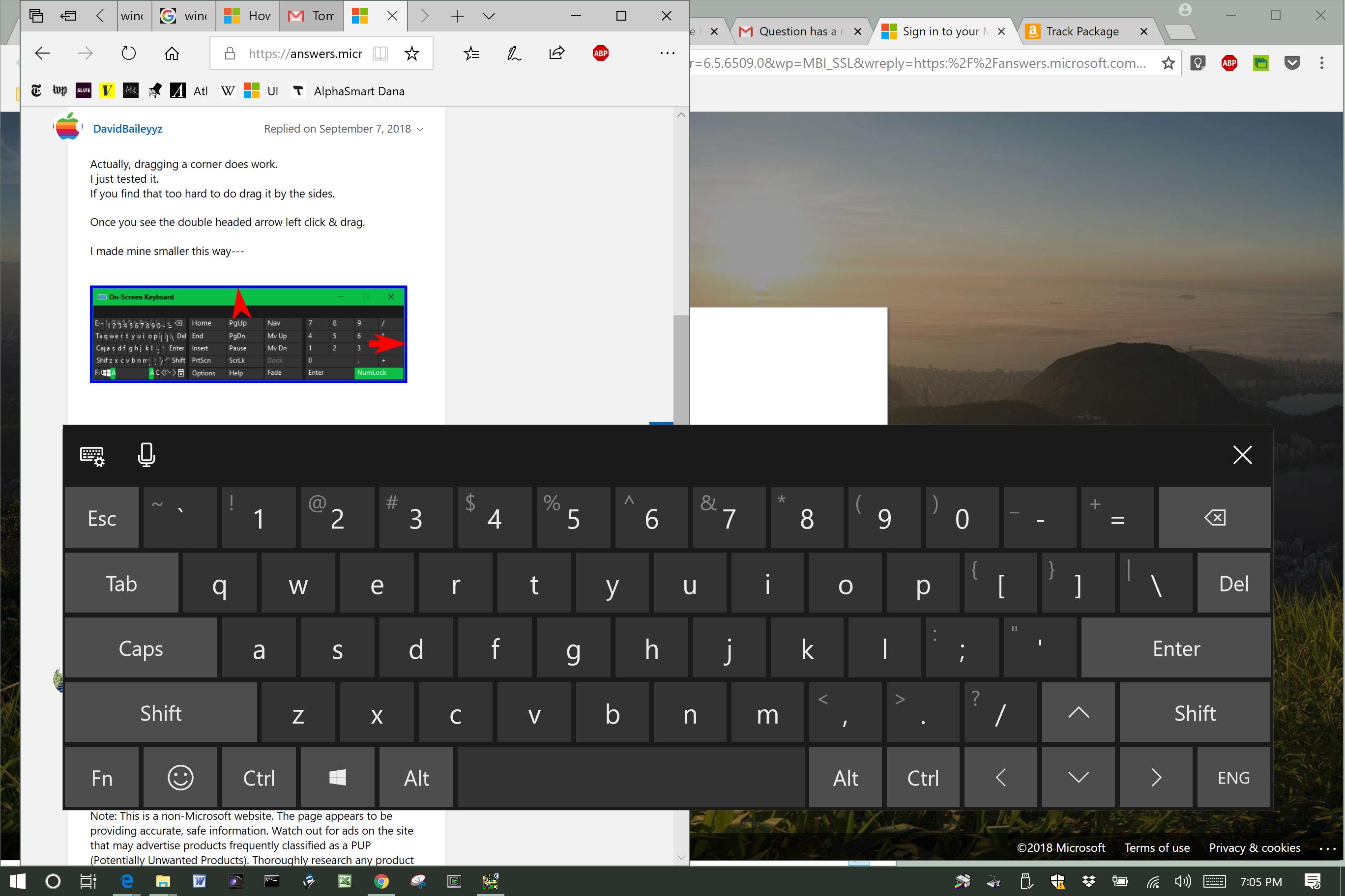 How do I resize the on-screen keyboard in Wondows 10? - Microsoft Q&A