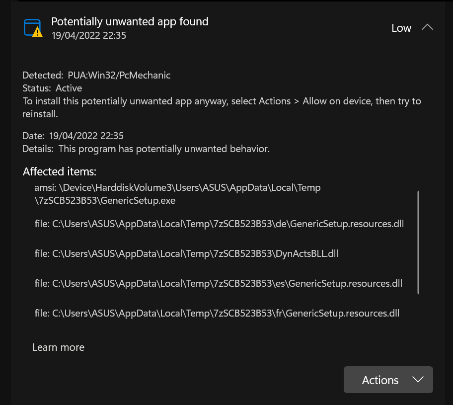 Warning on Reputation-based Protection - Microsoft Q&A