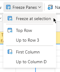 freezing both rows and columns simultaneously in excel online ...