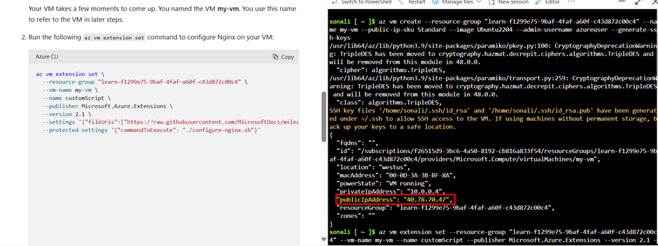 az vm create from online training module doesn't work - Microsoft Q&A