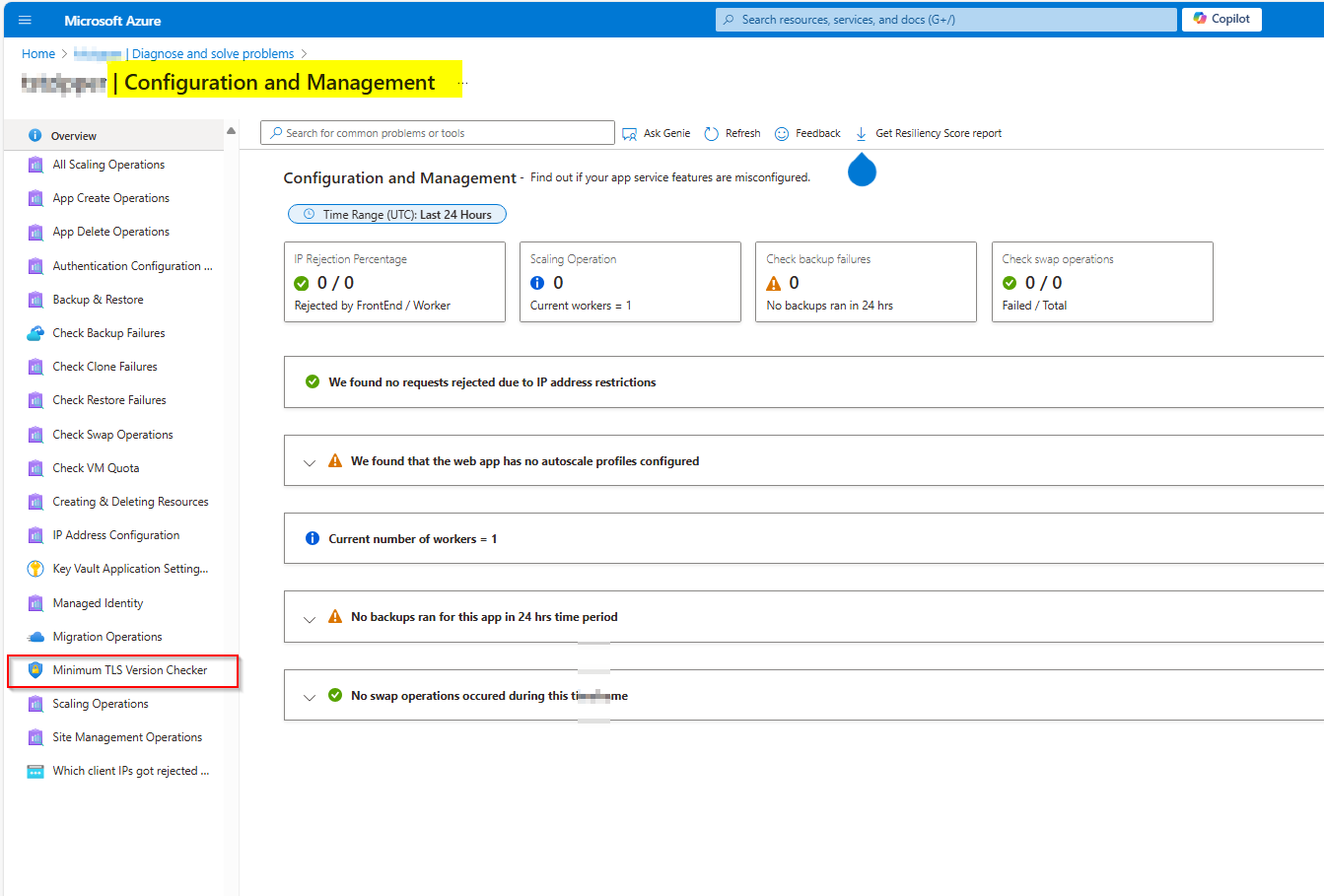 Determine if any TLS 1 / 1.1 connections are being established to ASE - Microsoft Q&A