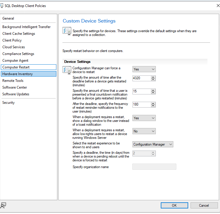 MECM Custom Client Computer Restart is not working - Microsoft Q&A