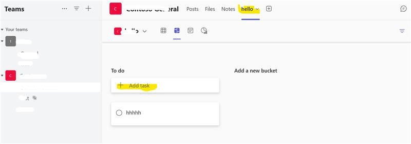 Add task button disappears on team channels - Microsoft Q&A