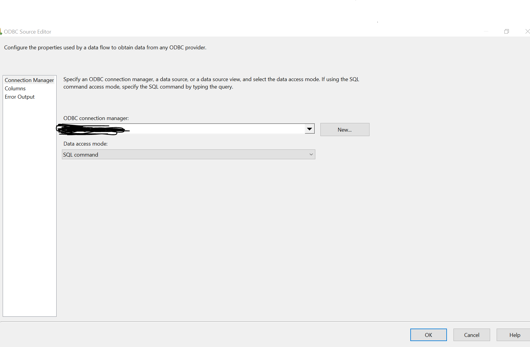 Not able to see preview and SQL command pane in ODBC source editor. - Microsoft Q&A