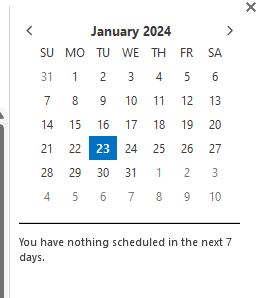Todo: You have nothing scheduled in the next 7 days has returned with ...