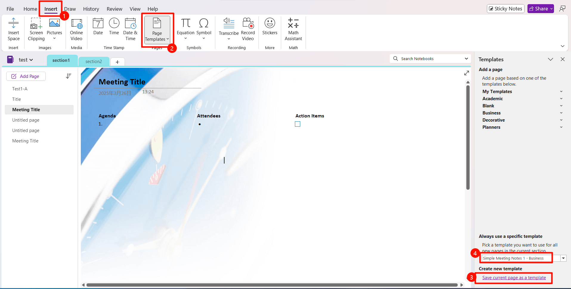 OneNote page templates available to other users - Microsoft Q&A