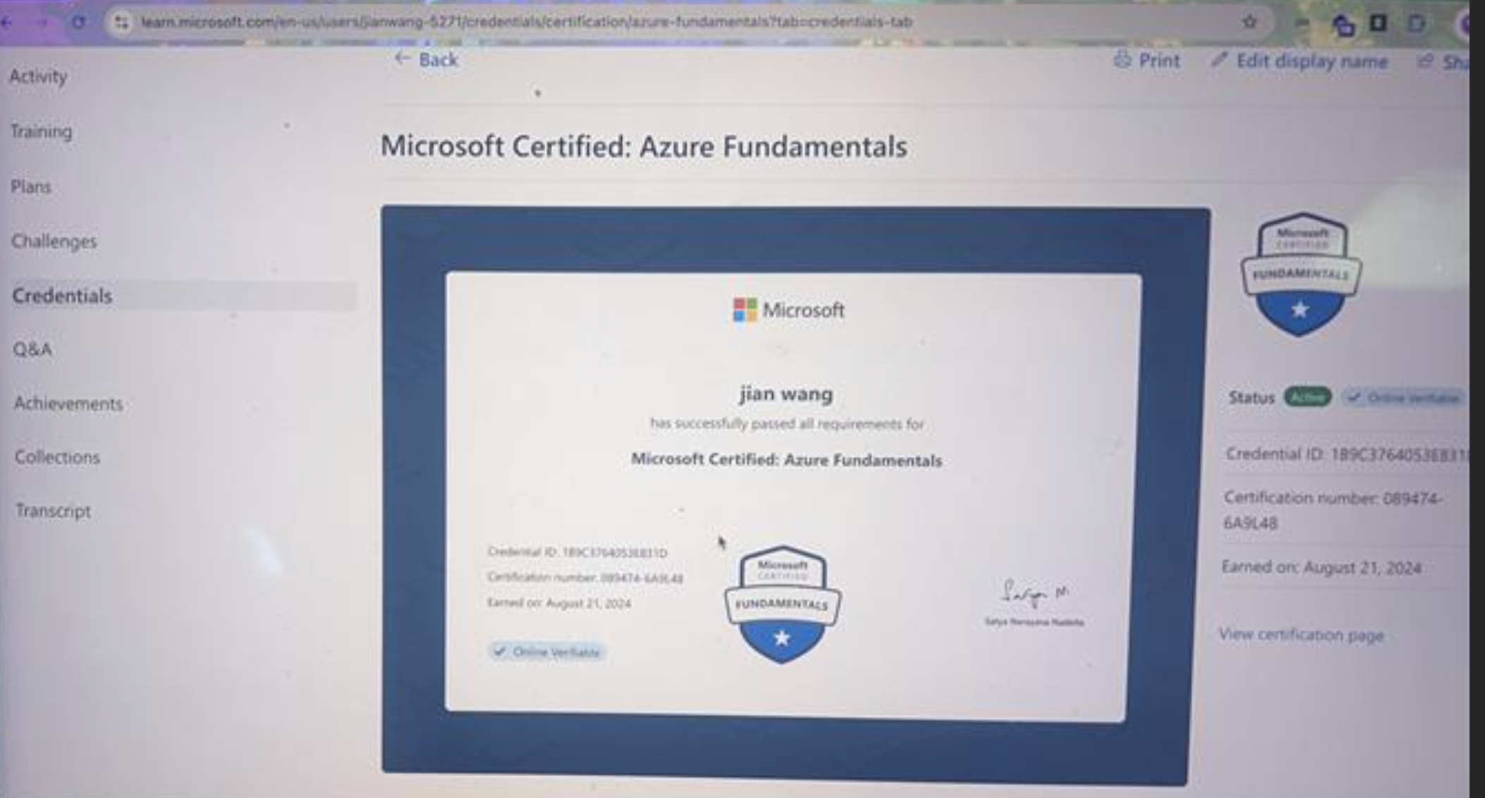 Azure Certificate - Microsoft Q&A