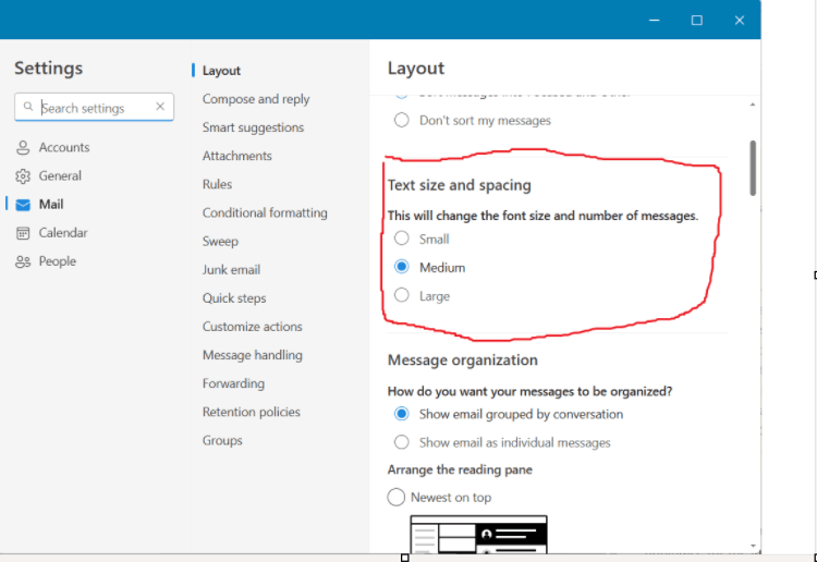I have an Outlook email address. Home page text is too small. How do I ...