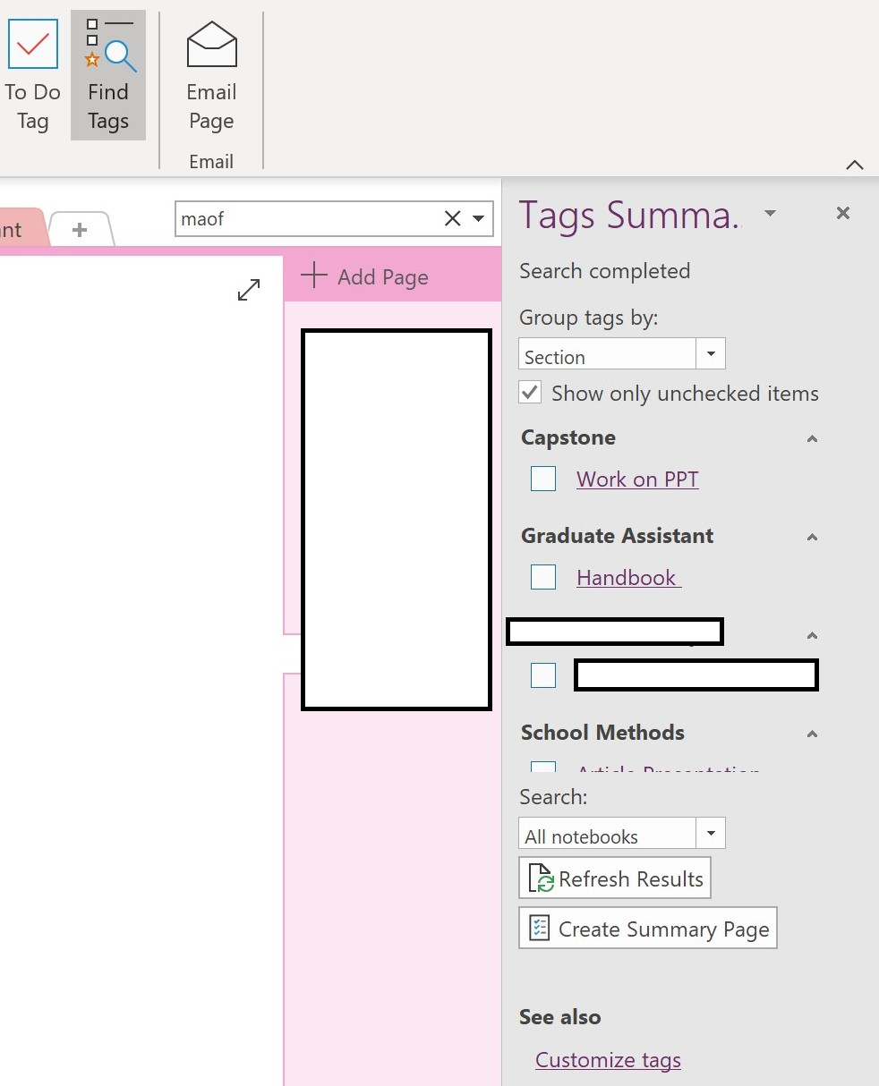 OneNote Find Tags - Microsoft Q&A