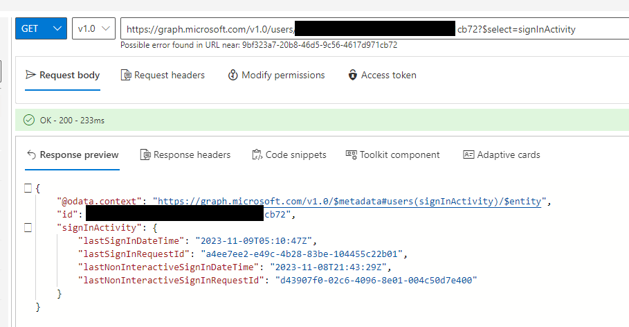 Graph API Users signInActivity returns RequestId of Failed Logins ... Graph API Users signInActivity returns RequestId of Failed Logins ...