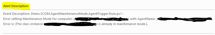 Error running a Demo SCOM Agent Initiated Maintenance Mode SCCM Service Windows Script on Agent ...