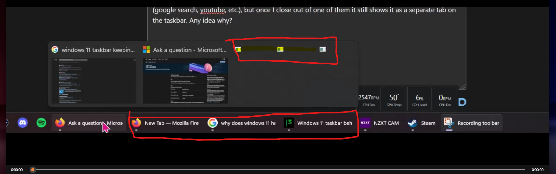 Windows 11 Taskbar - Keeping mozilla tabs visible, after closing them ...
