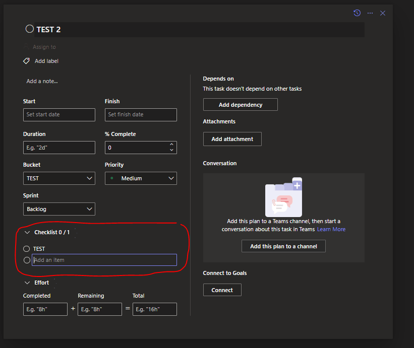 Planner Premium - Can't Add Checklist to Planner Card? - Microsoft Q&A