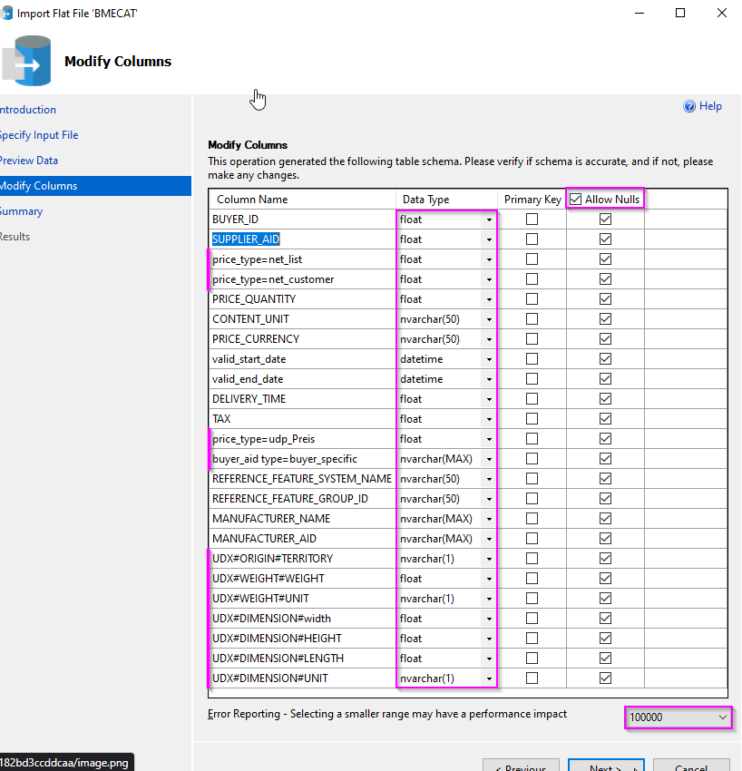 Setting Default Columns when I Setting Default Columns when I