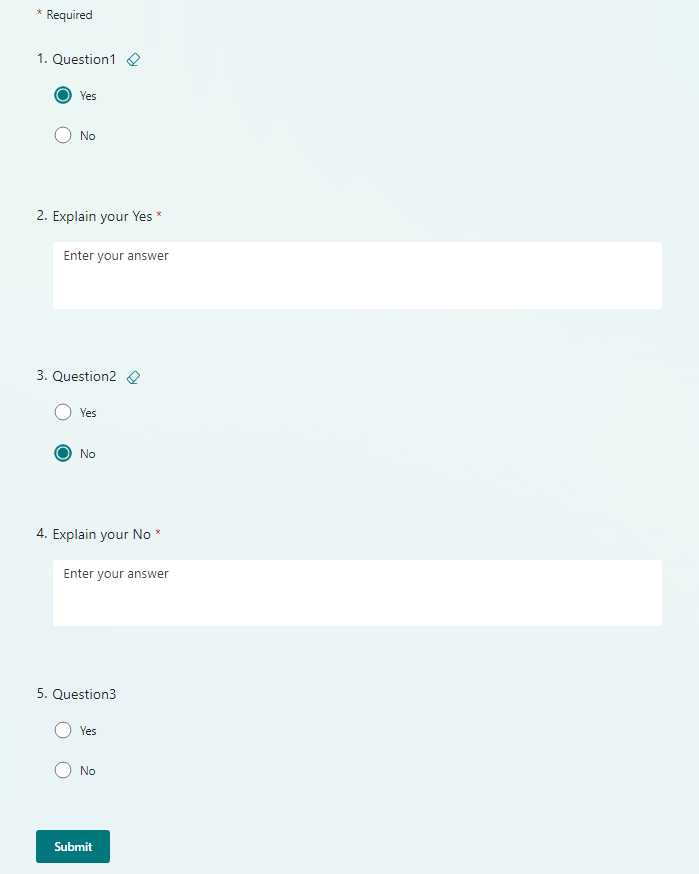 Forms Branching - Microsoft Q&A
