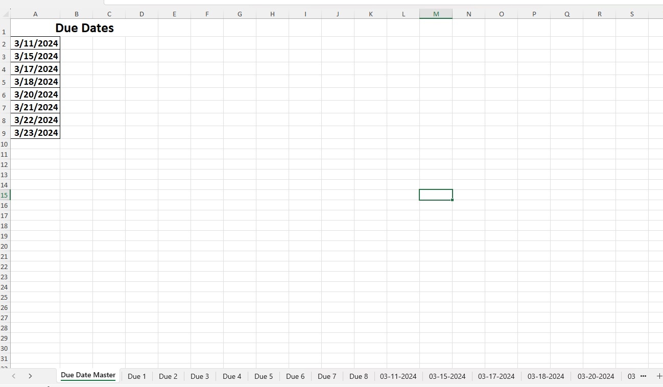 Separate Named "Due Date" Worksheets Based on Different Cells on a ...