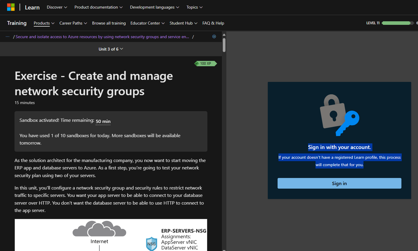 Sign in Loop on Microsoft Azure Learn Sandbox - Microsoft Q&A