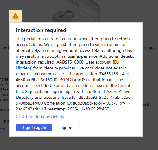 Can't my change my permission access from User to Admin - Microsoft Q&A