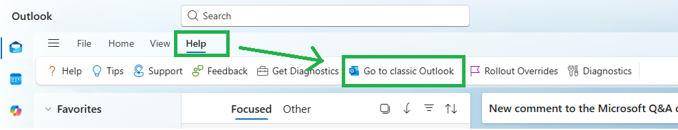 How to Switch back to old Outlook from new for Windows - Microsoft Q&A