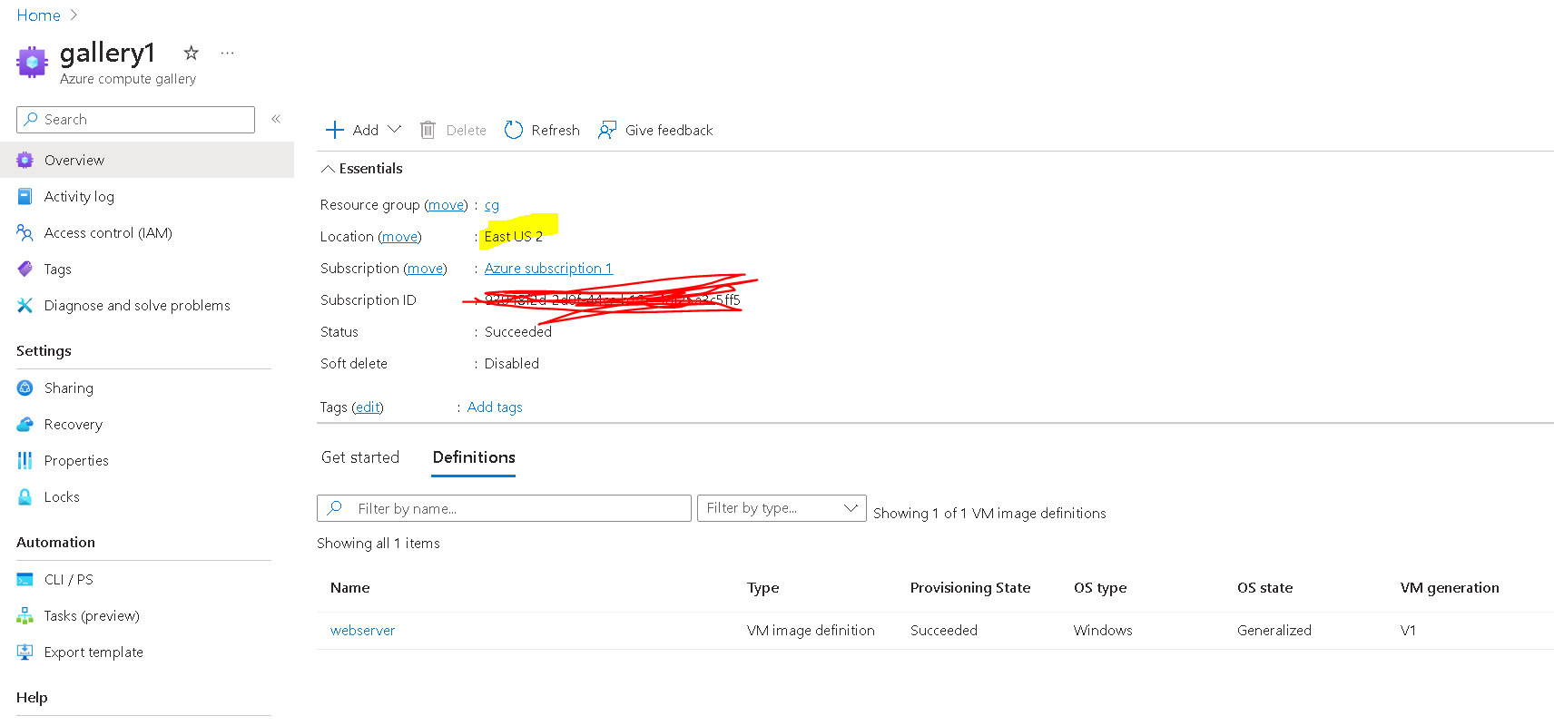 Which region is feasible to move compute gallery from eastus2 to some other region and issues ...