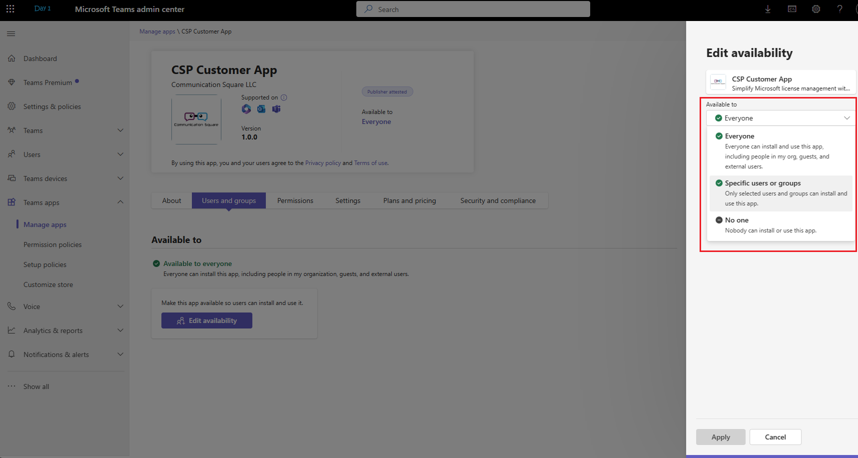 Newly created custom Teams app, users do not have permissions to run ...