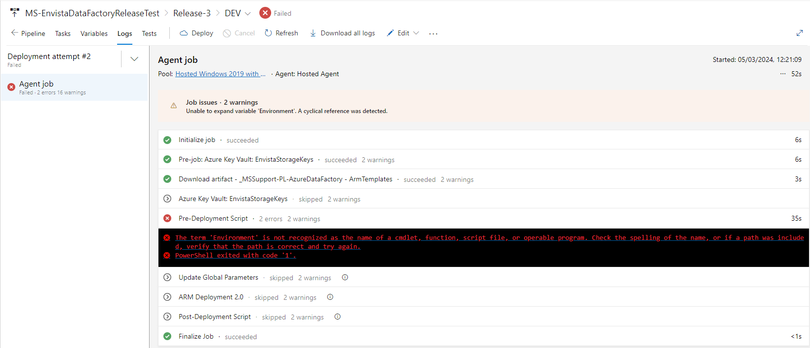 [warning]unable To Expand Variable A Cyclical Reference Was Detected Microsoft Qanda