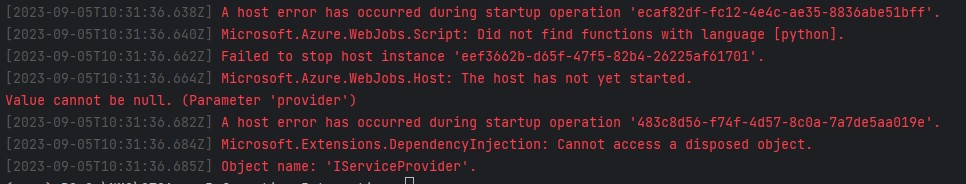 Did Not Find Function With Language Python For Running Durable