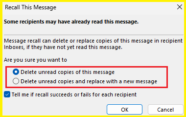how do i recall a message in newest outlook - Microsoft Q&A