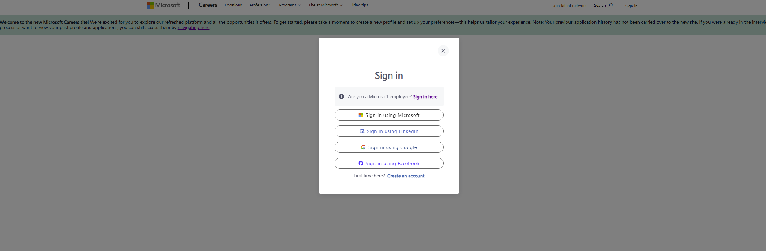 Log In issue with the new Microsoft Careers - Sign-In loop - Microsoft Q&A
