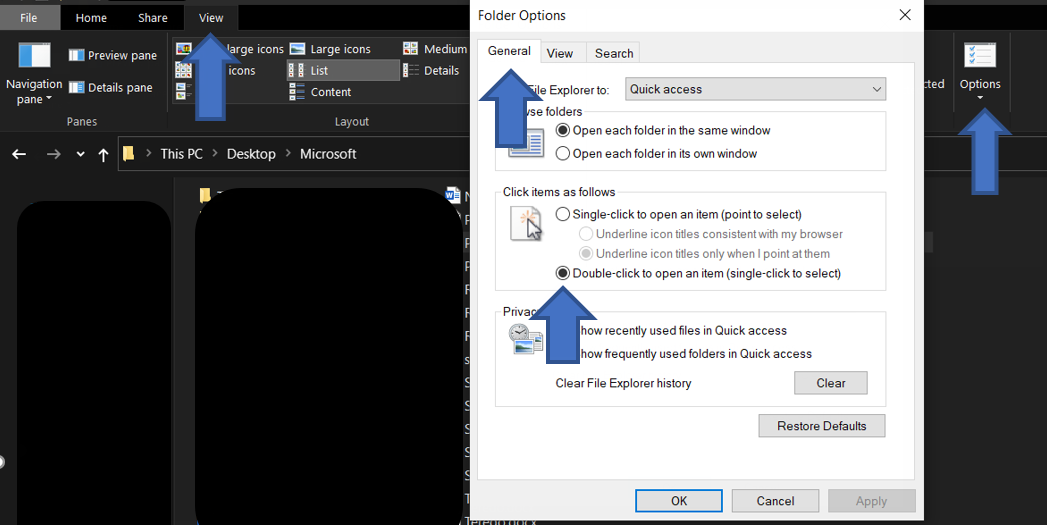 Using double-click to open files - Microsoft Q&A