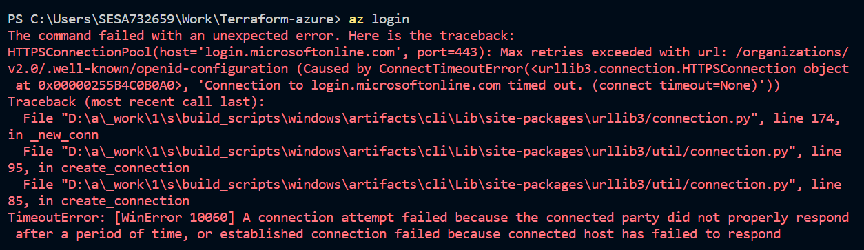 How to fix this az login, failure to fetch login url issue? - Microsoft Q&A