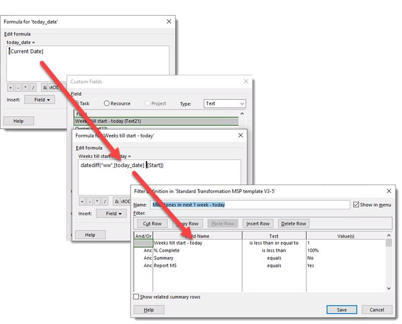 Microsoft Project Upcoming tasks Report-set filter for 2 weeks from ...