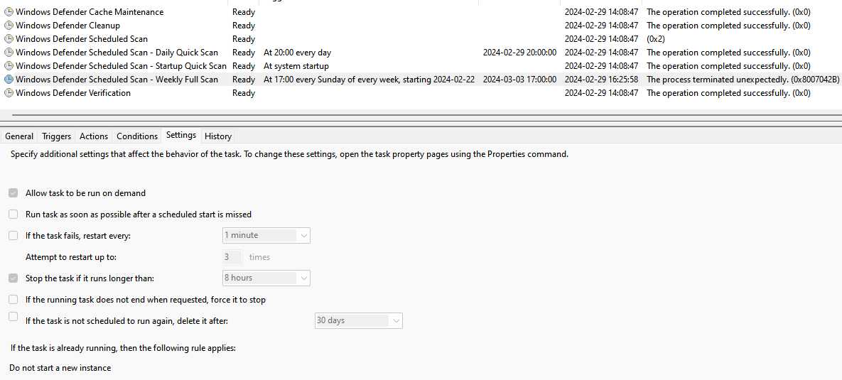 Tasks getting same last run time; running outside of schedule ...