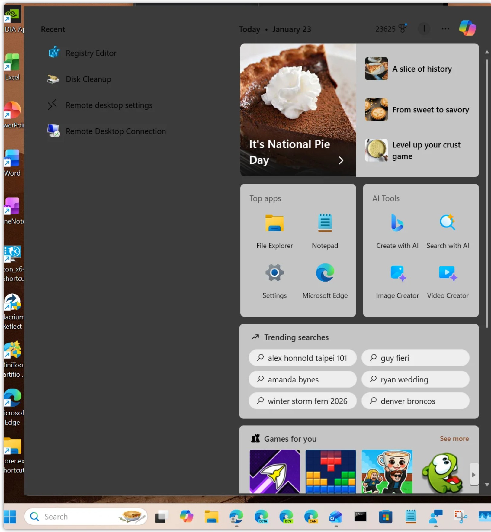 Build 28020.1371, Search flyout has unreadable text when using Custom ...